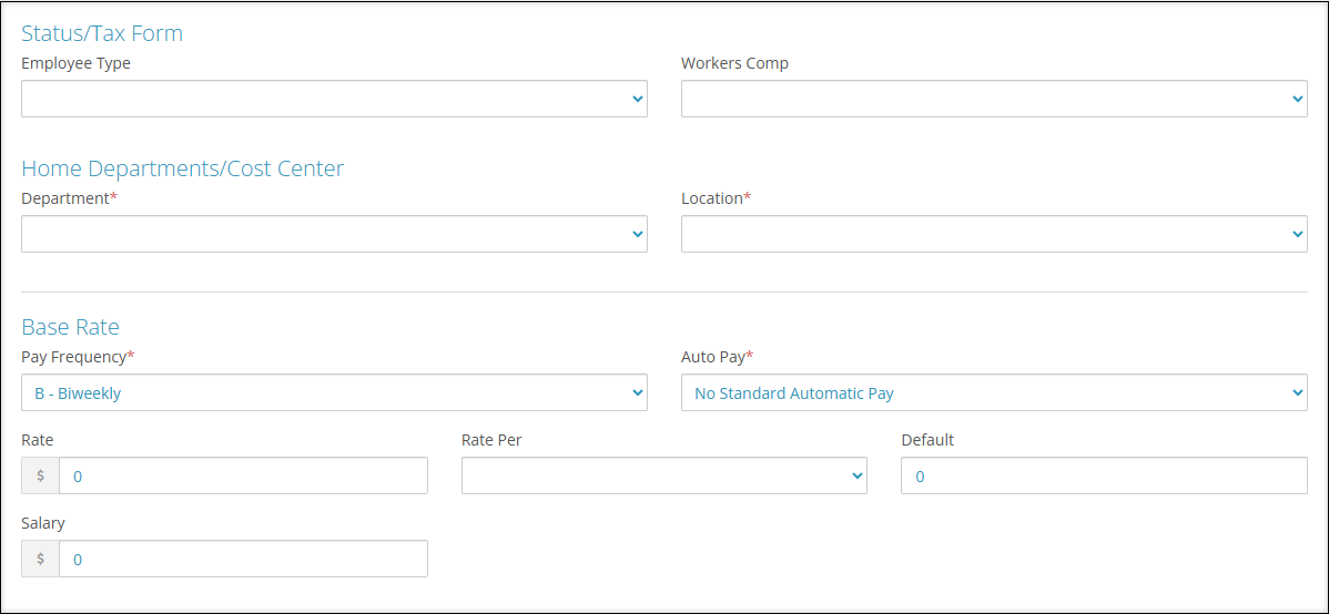 Entering a New Hire - Guide