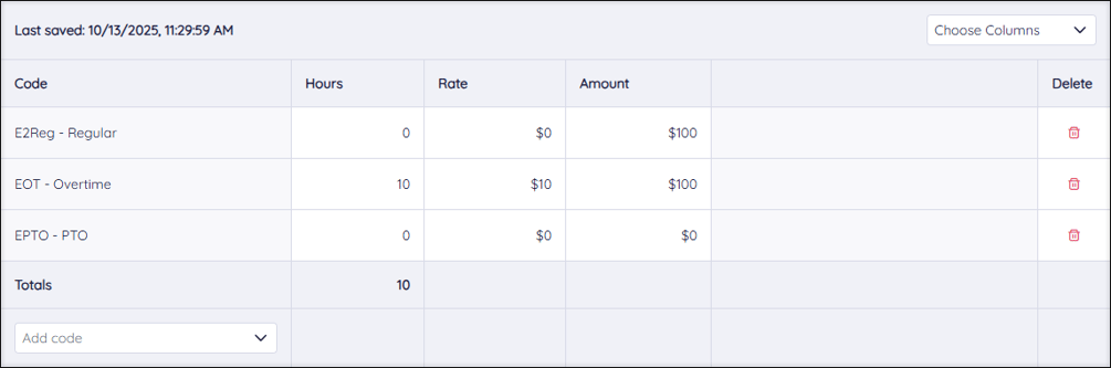 Payroll: Detail Entry