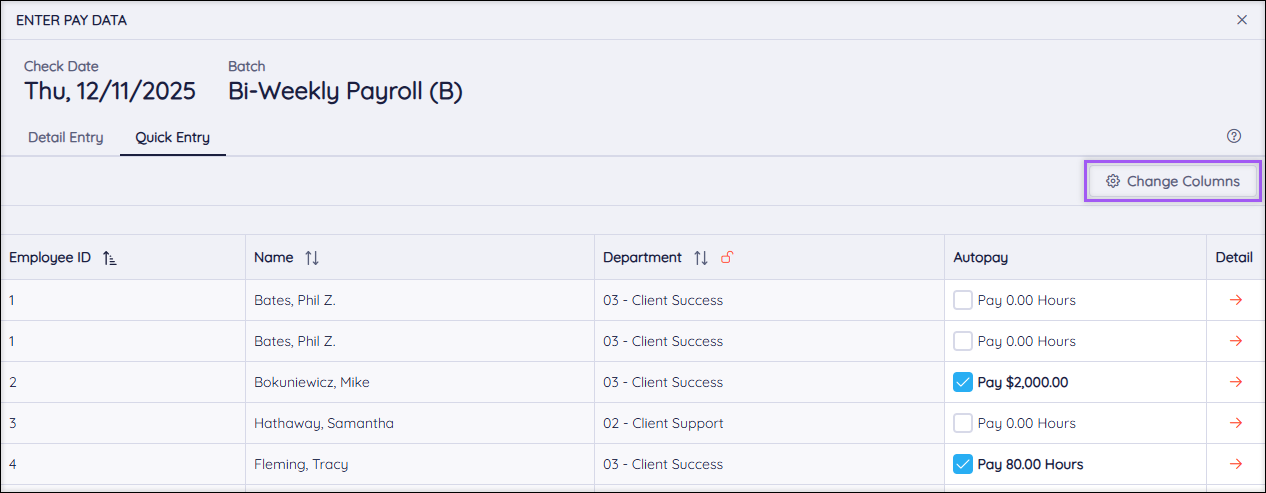 Payroll: Quick Entry
