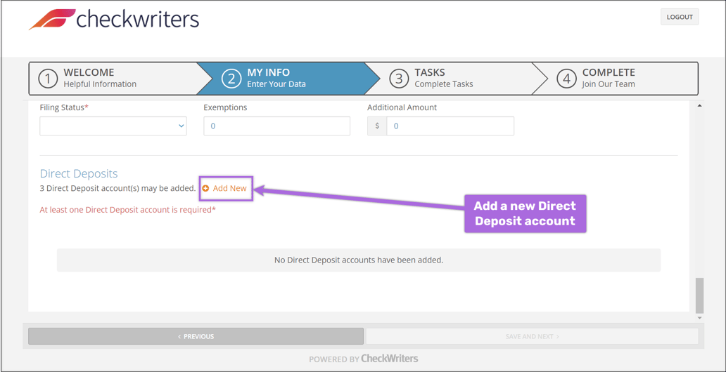 Direct Deposit for Employees (ESS)