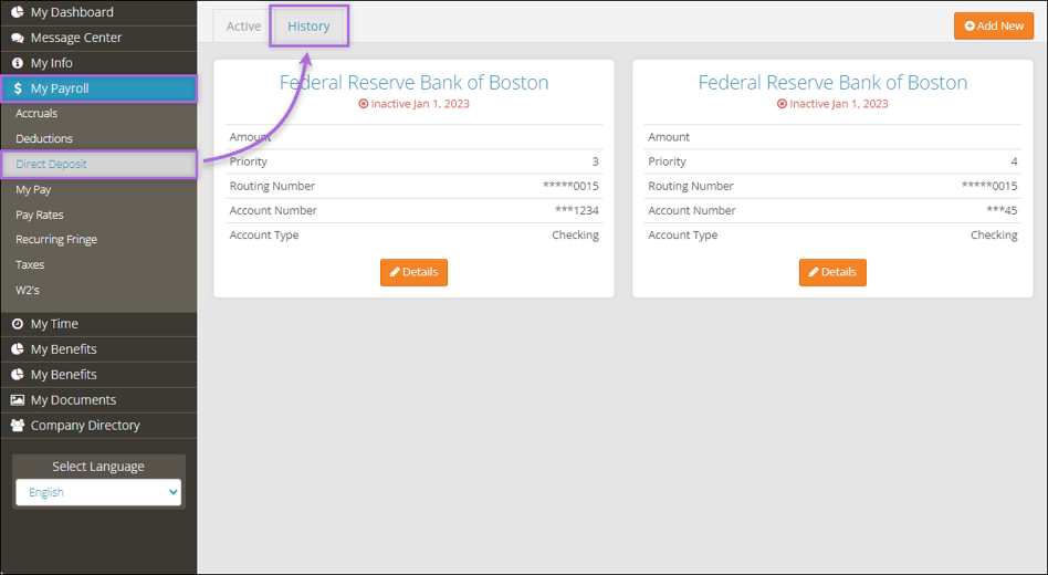 Direct Deposit for Employees (ESS)